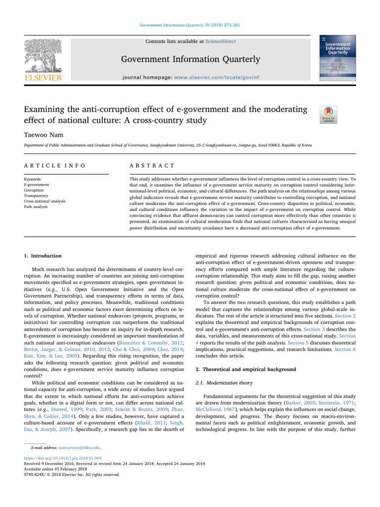 Thry Anticorruption Egov Culture | PDF | Political Corruption | E Government