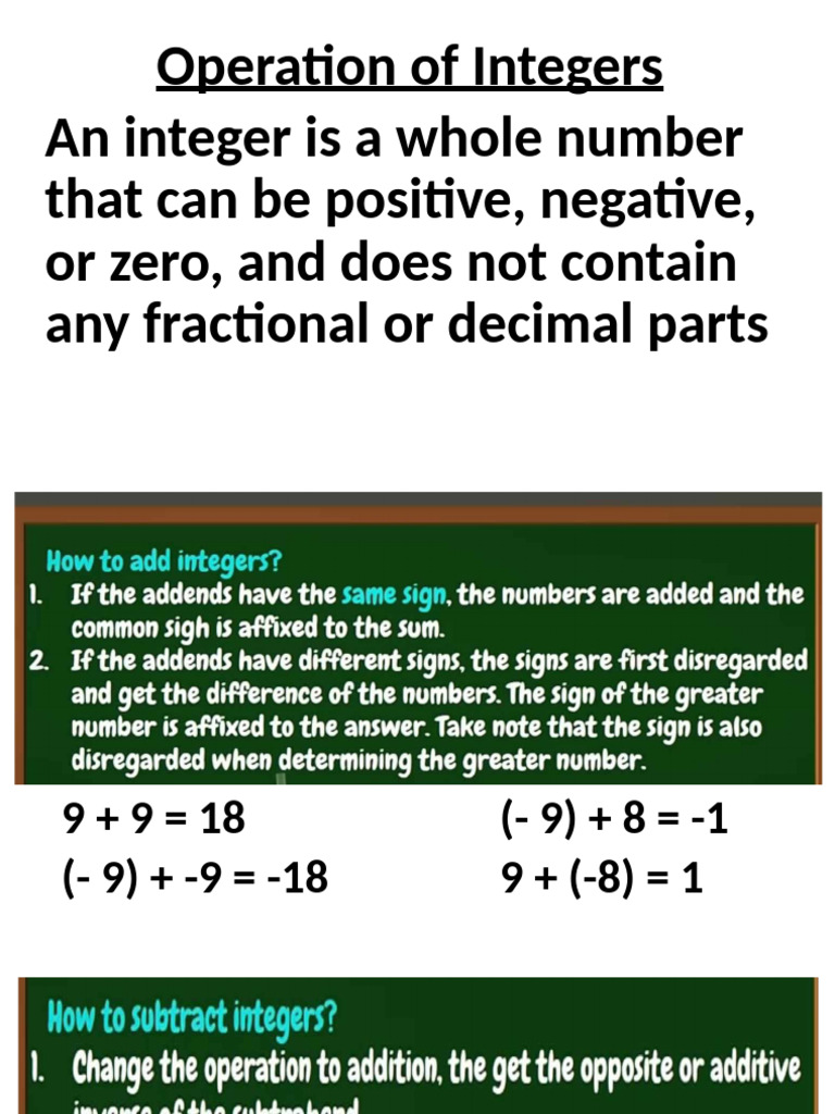 Integers Grade 6 | PDF