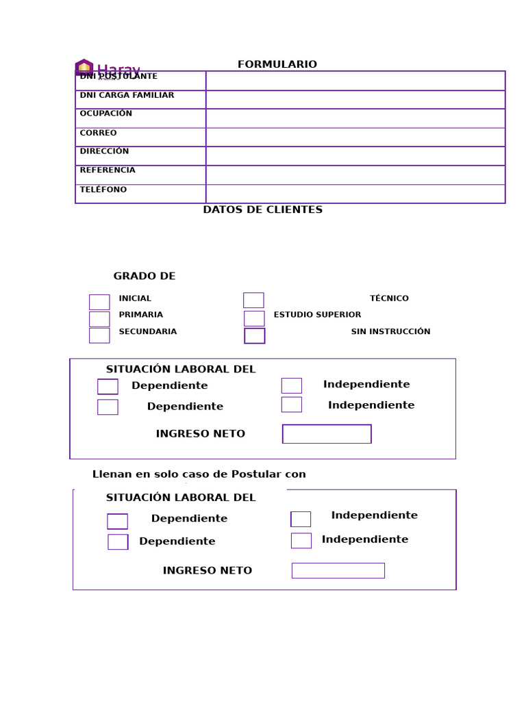Formulario - Datos de Clientes | PDF