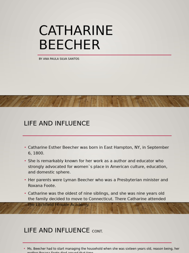 Catharine Beecher: by Ana Paula Silva Santos | PDF