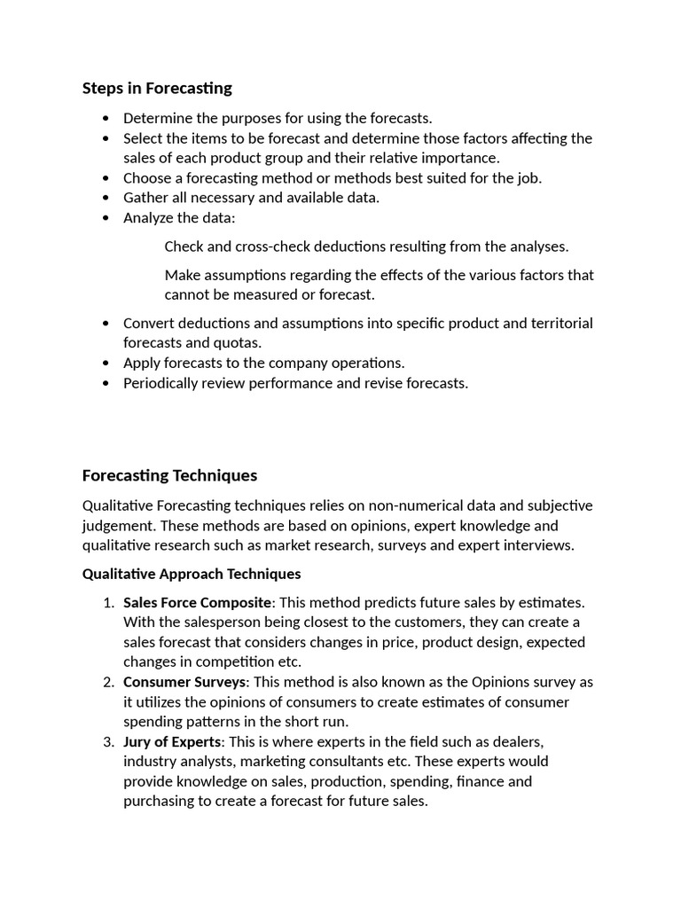 Forecasting Pdf Forecasting Data Analysis