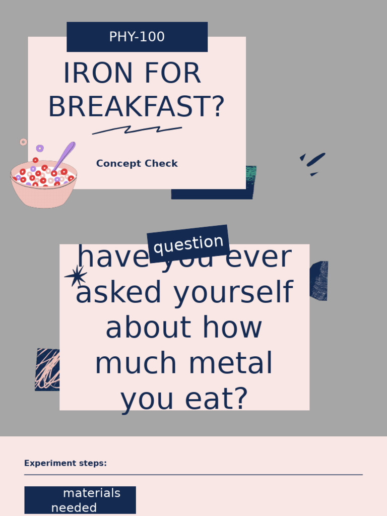 Iron in Cereal: A Physics Experiment | PDF