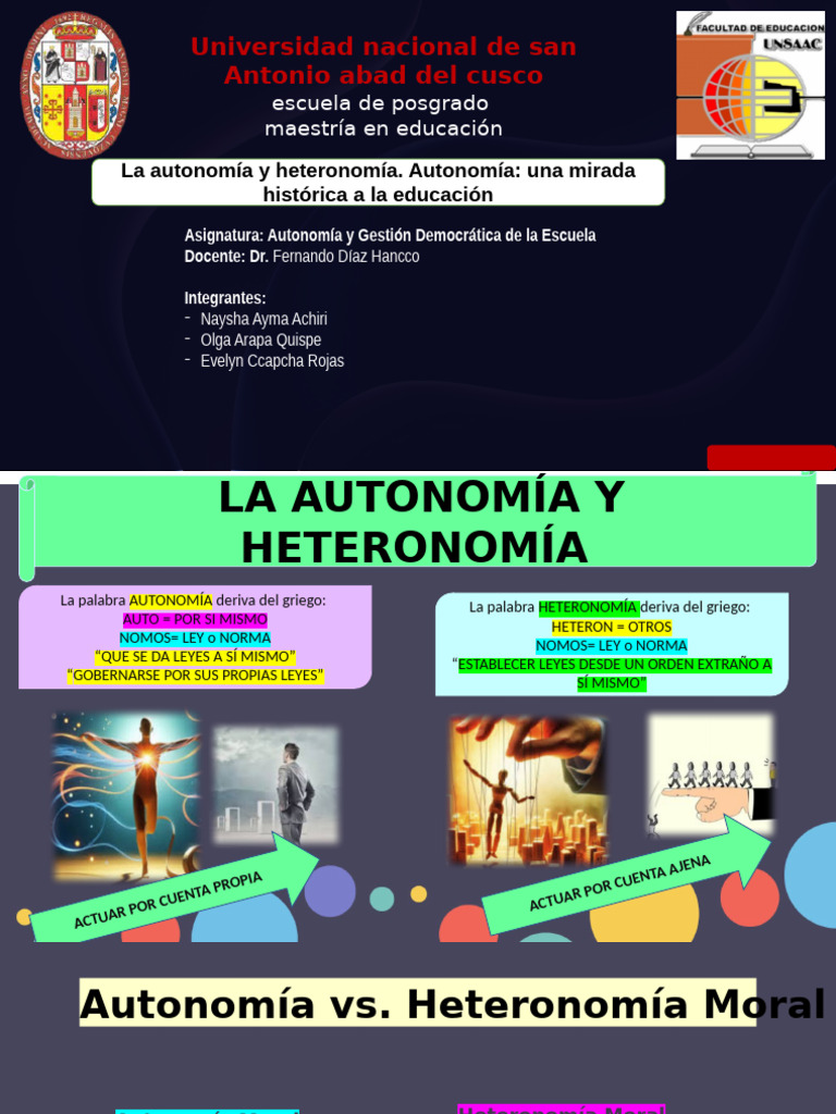 Autonomia y Heteronomia | PDF | Autonomía | Moralidad
