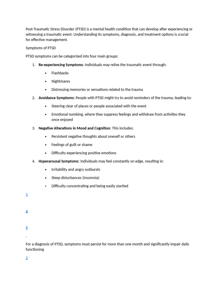 Post-Traumatic Stress Disorder (PTSD) | PDF | Psychological Trauma ...