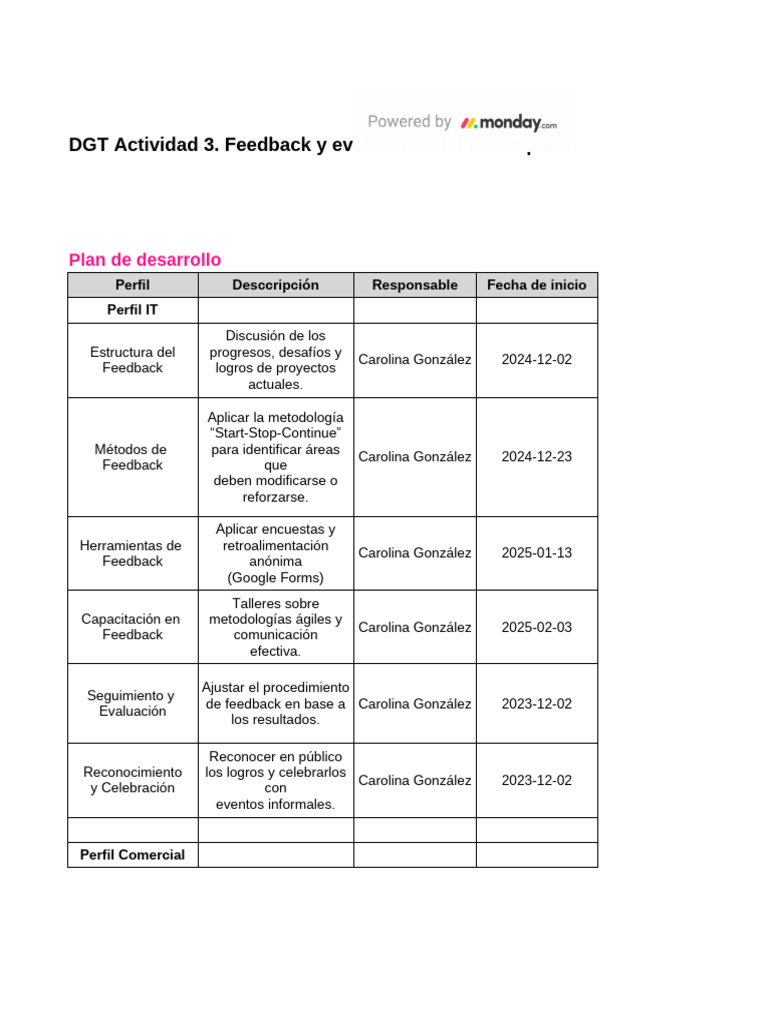 DGT Actividad 3 Feedback y Evaluaci N Del Desempe o 1734278814 | PDF