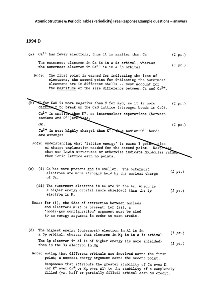 Atomic Structure FR Questions Answers | PDF