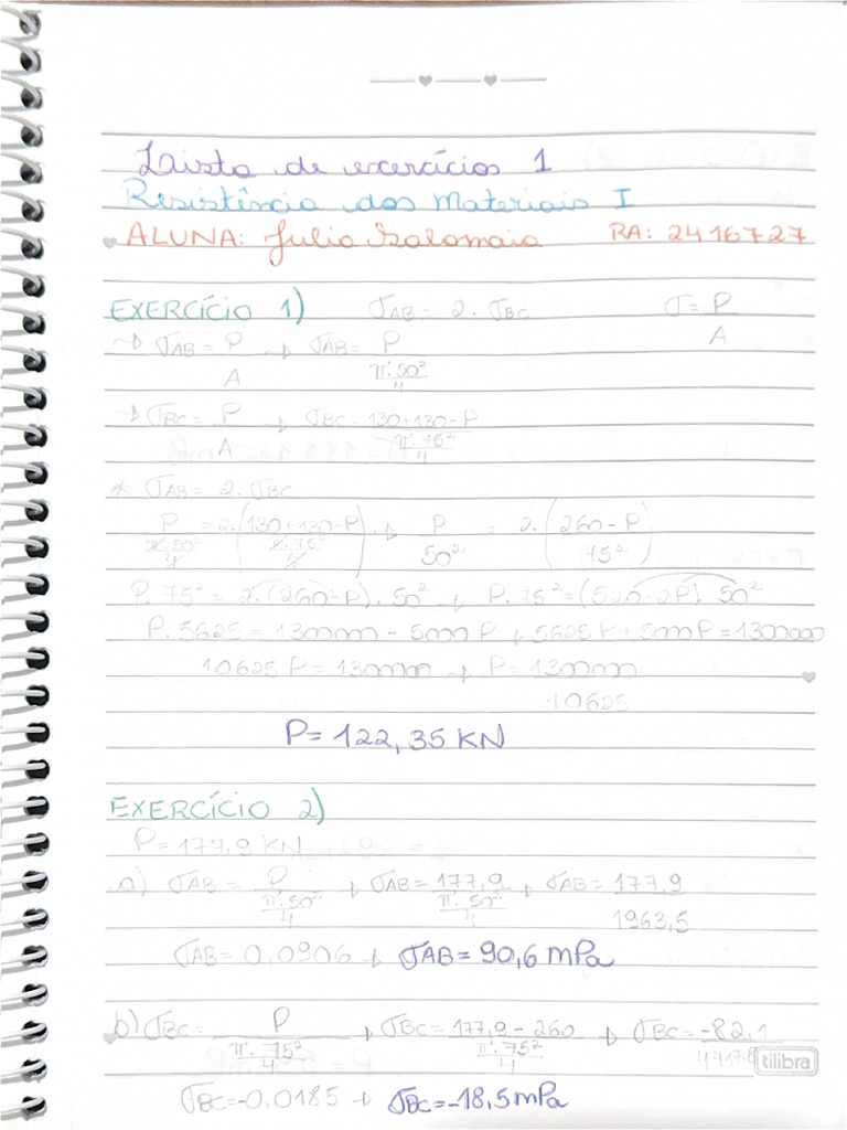 Lista P1 - Resmat | PDF