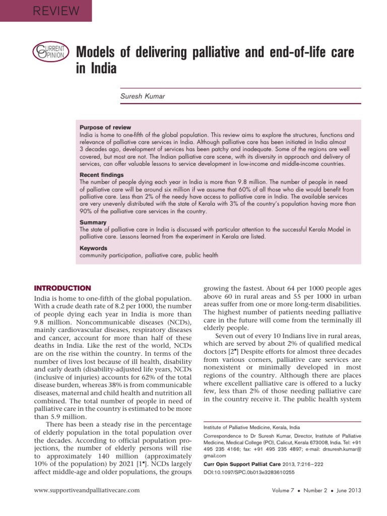 Kerala Model | PDF | Palliative Care | Hospice