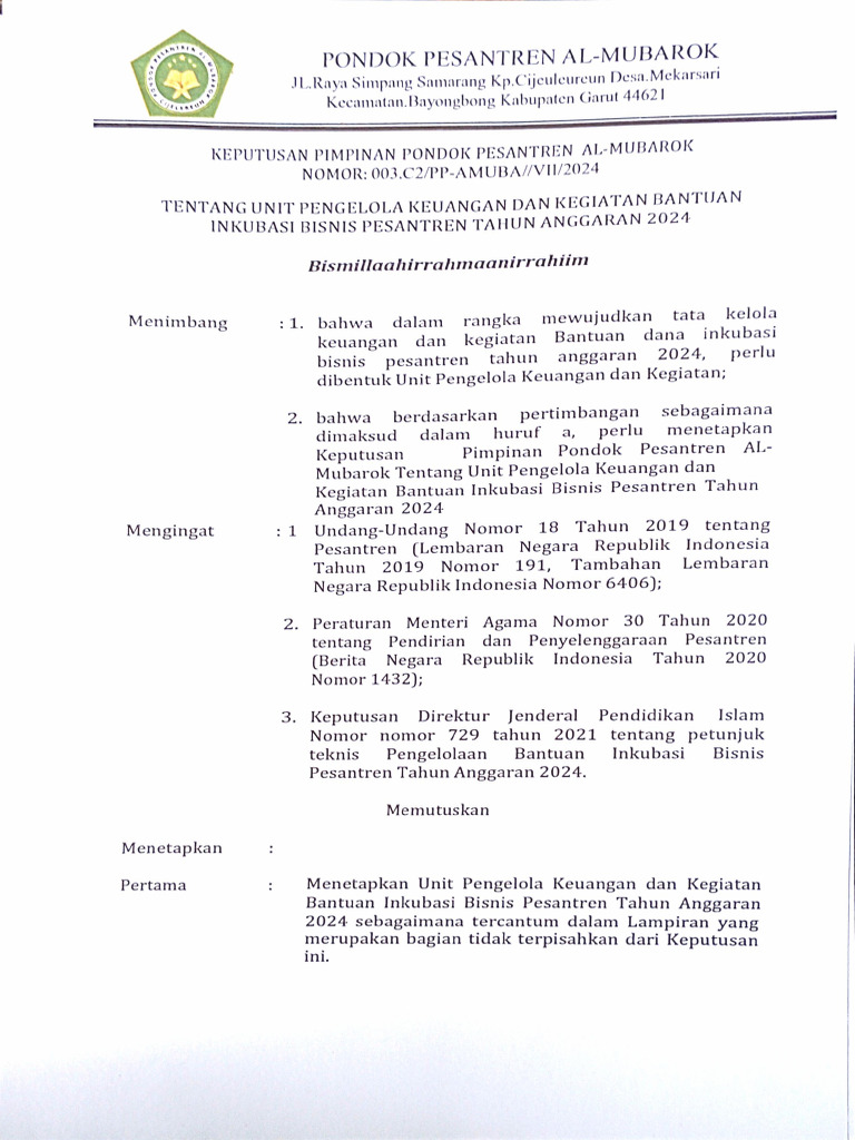 SK Unit Pengelola | PDF