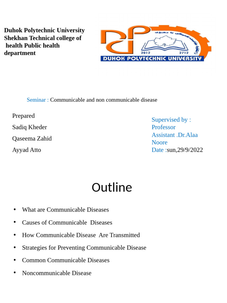 Communicable and Non Communicable Disease | PDF | Infection ...