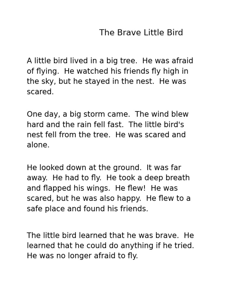 The Brave Little Bird's Journey to Fly | PDF