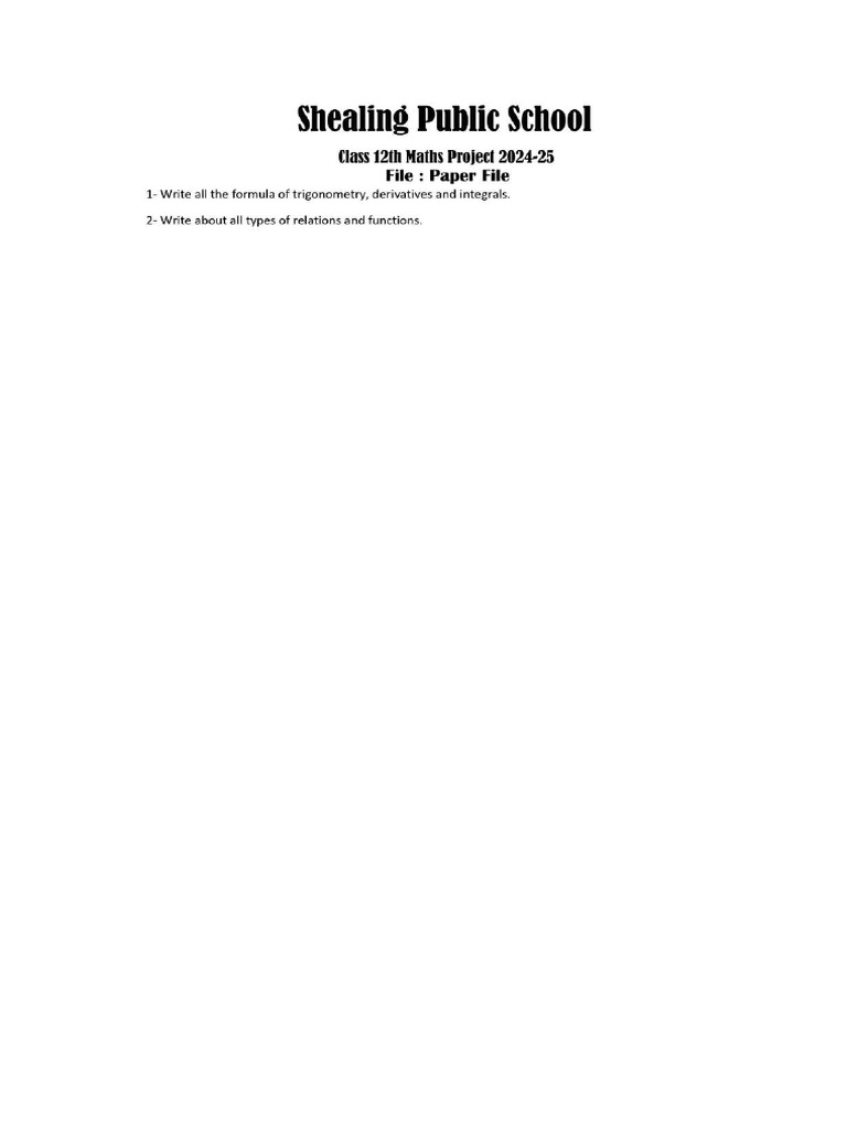 Class XII Maths CBSE Project 2024-25 | PDF