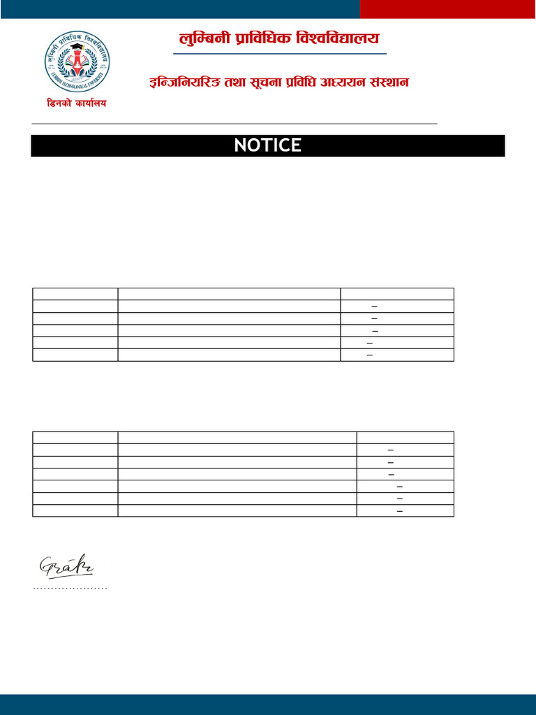 Class Test Notice B.Tech in CS&AI | PDF