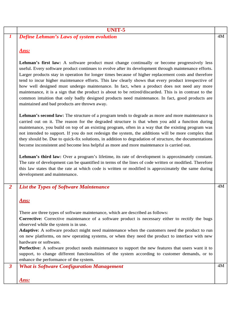 Unit-5 Oose Question and Answers | PDF | Version Control | Software Testing