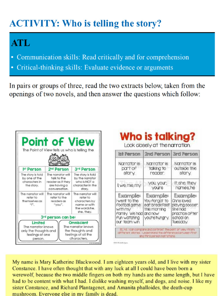 7th Lesson - Who Is Telling The Story | PDF