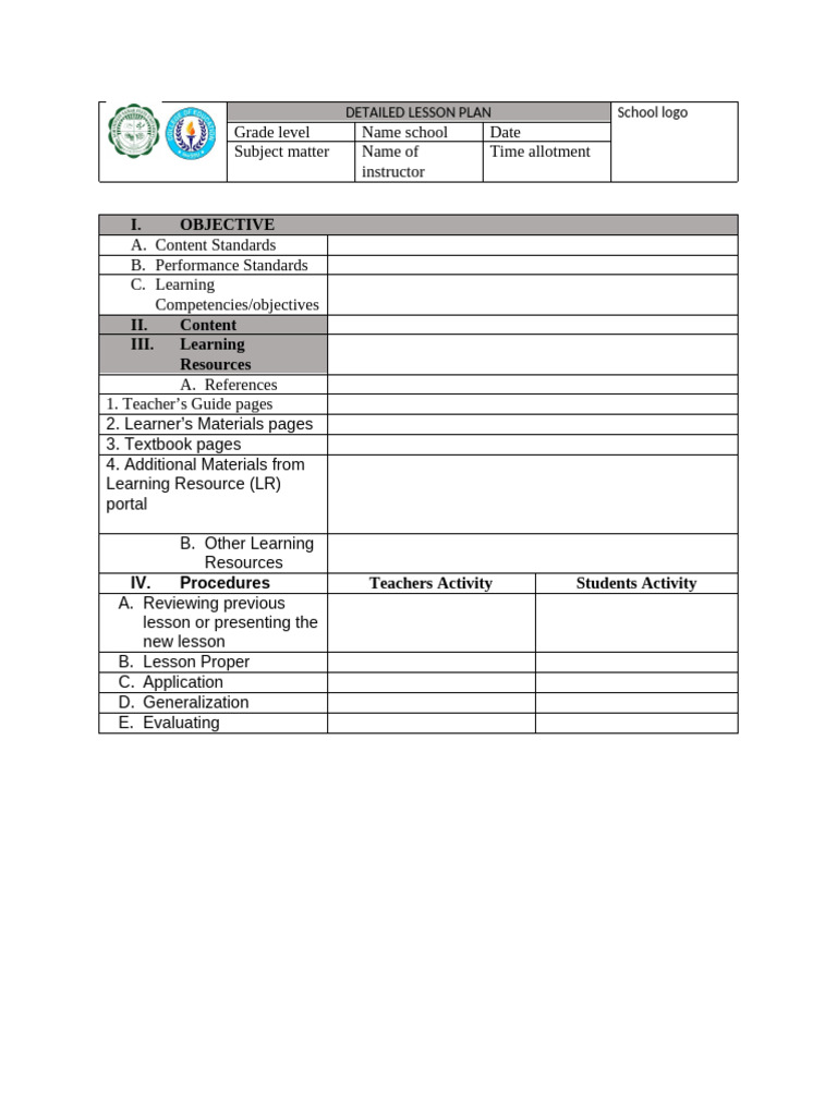 Comprehensive Lesson Plan Template | PDF