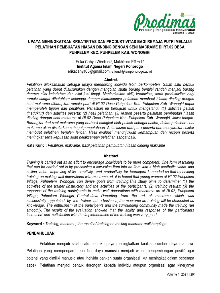 Prosiding Pengabdian Masyarakat | PDF