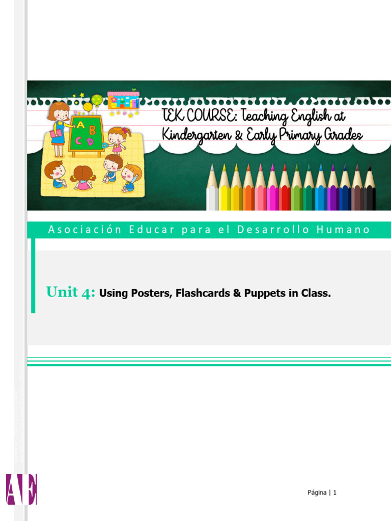 4 UNIT 4 Using Posters Flashcards Puppets | PDF | Flashcard | Vocabulary