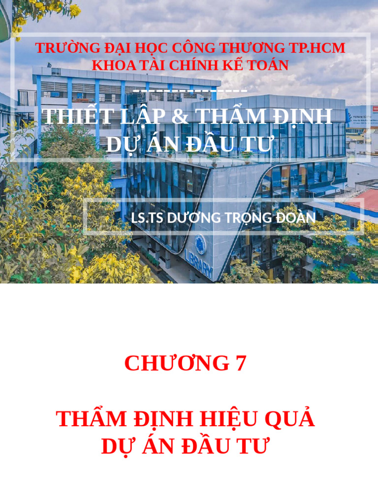 CHUONG 7 - tham dinh hieu qua du an dau tu | PDF