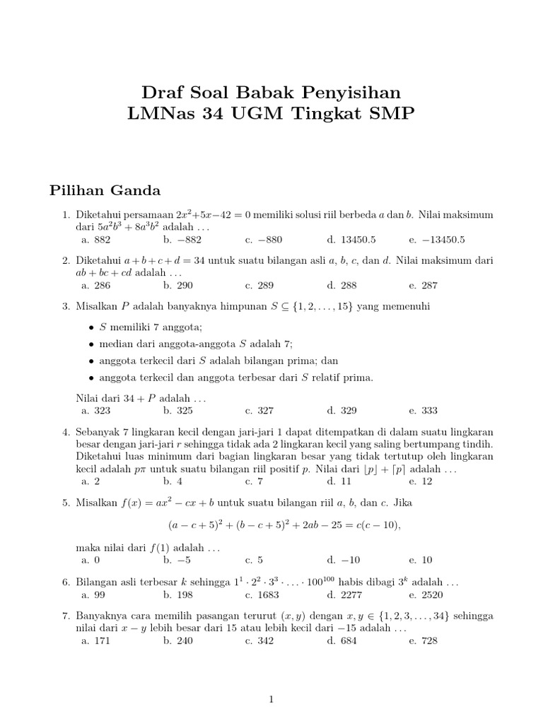 Soal Babak Penyisihan - SMP | PDF