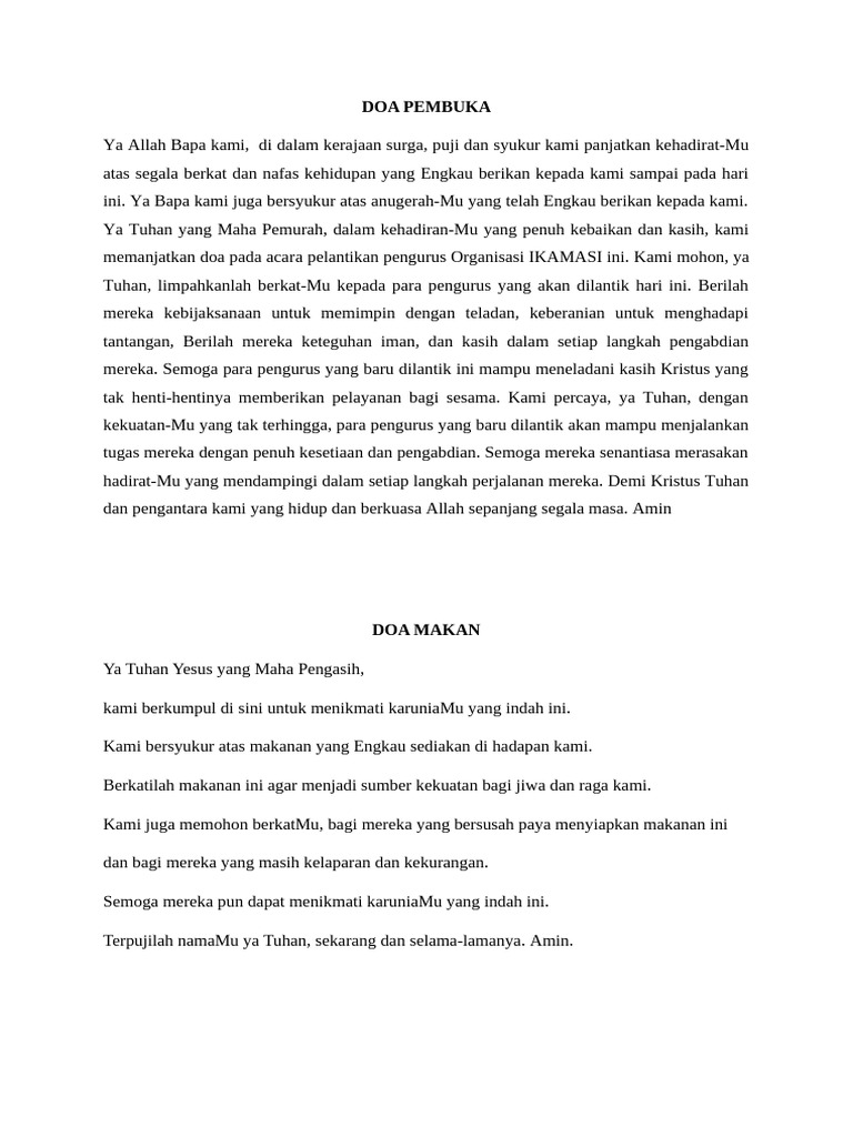 Doa Pembuka | PDF