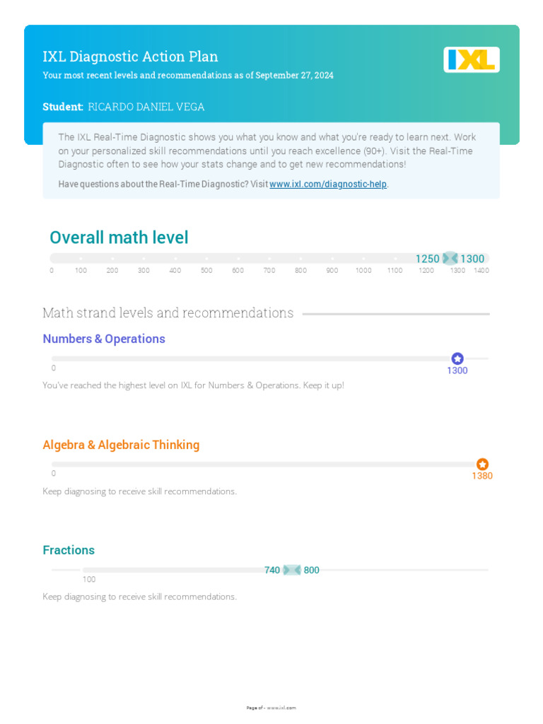 IXL Learning Progress for Ricardo | PDF | Statistics | Mathematics