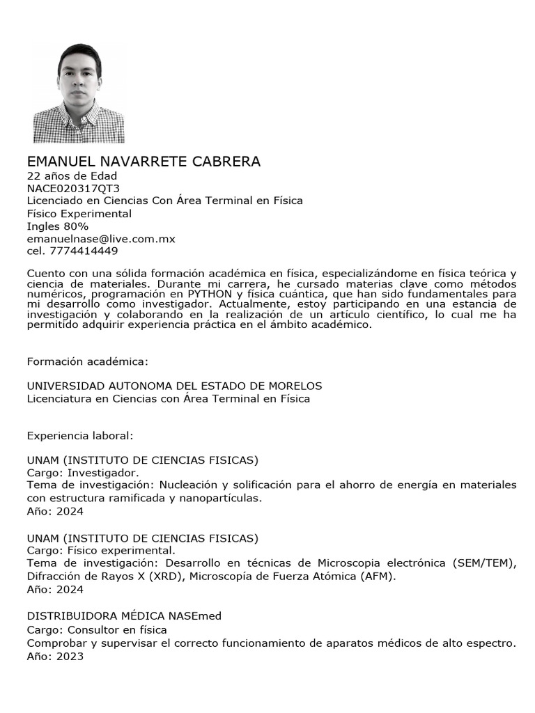 CV Emanuel Navarrete | PDF