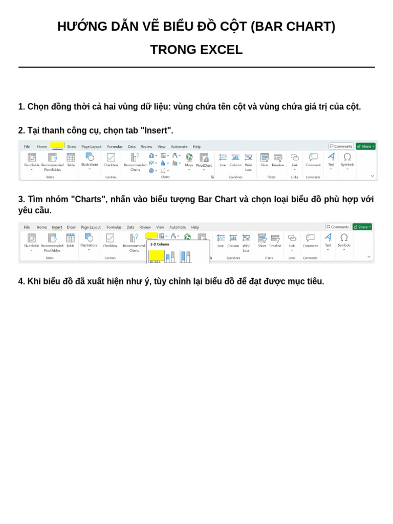 Bar Chart Drawing Tutorial | PDF