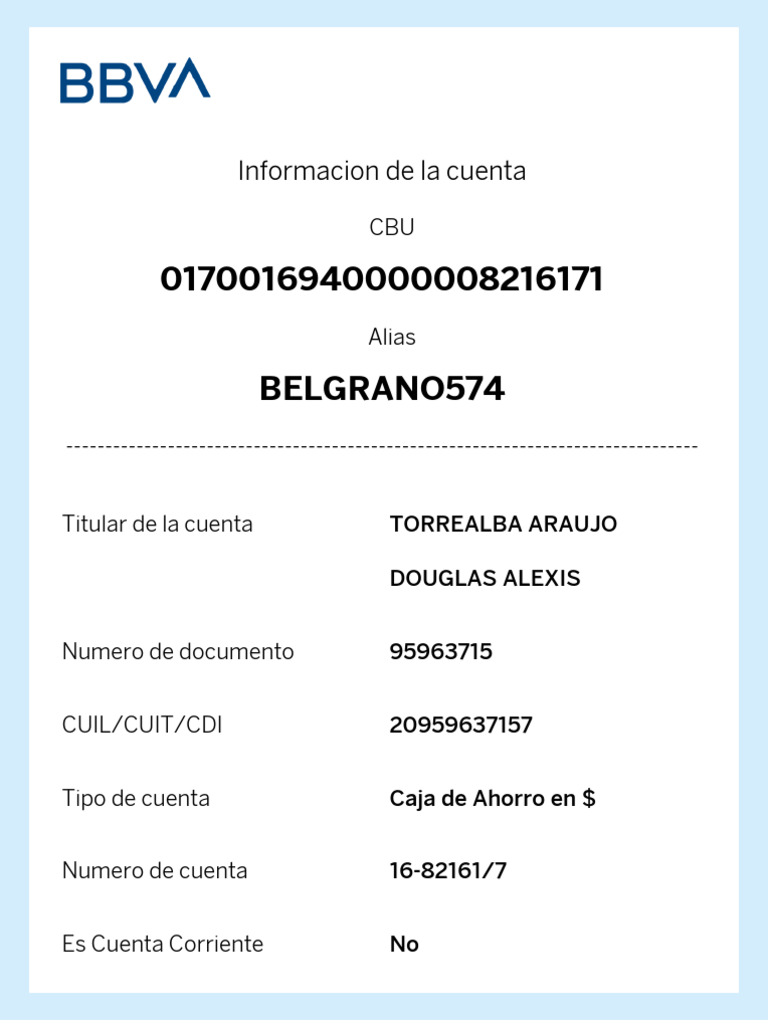 Detalles de Cuenta Bancaria | PDF