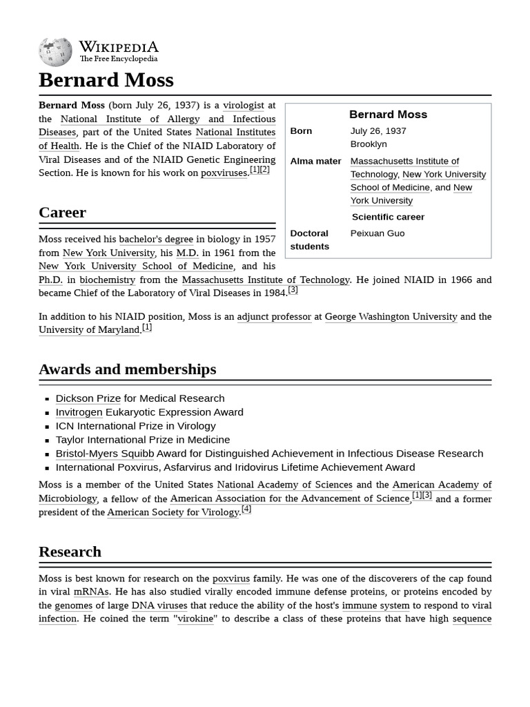 Bernard_Moss | PDF | Tree Of Life (Biology) | Virus