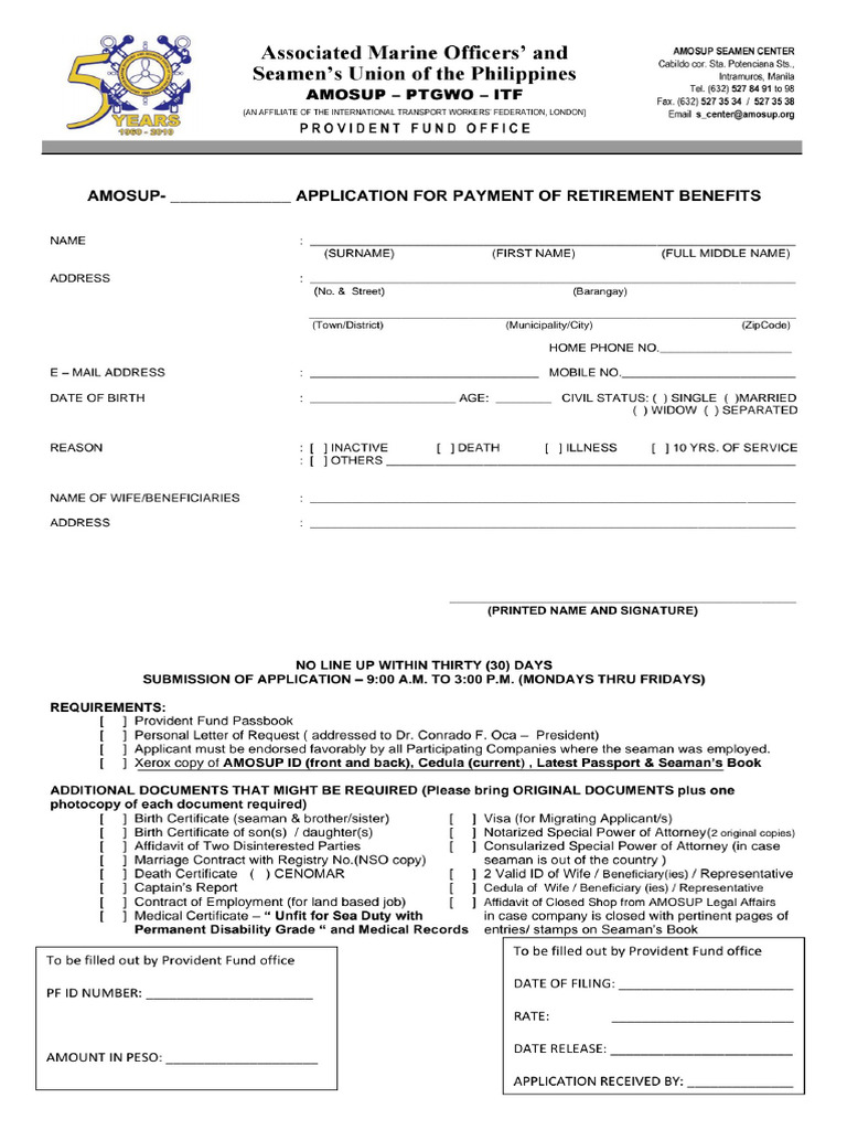 PFund Application Form | PDF