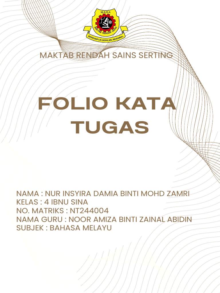 Folio Kata Tugas | PDF