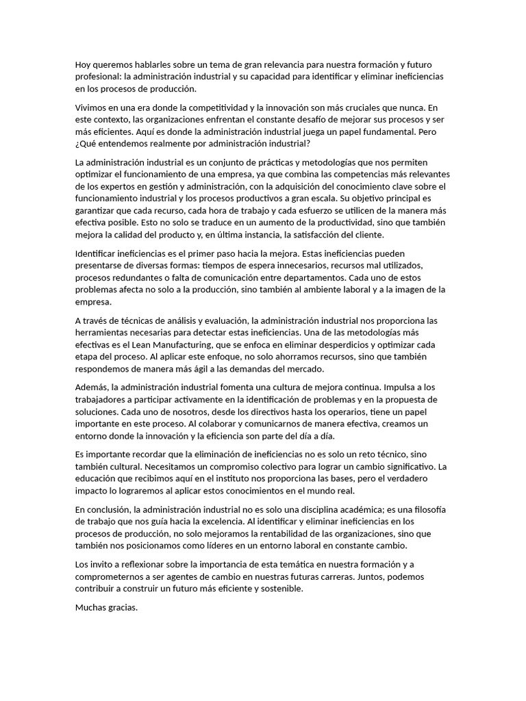 discurso-1 | PDF | Negocios económicos | Economias