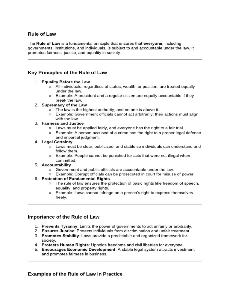 Rule of Law | PDF | Rule Of Law | Justice