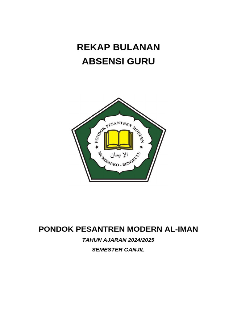 Absen Guru Judul (Mingguan) | PDF