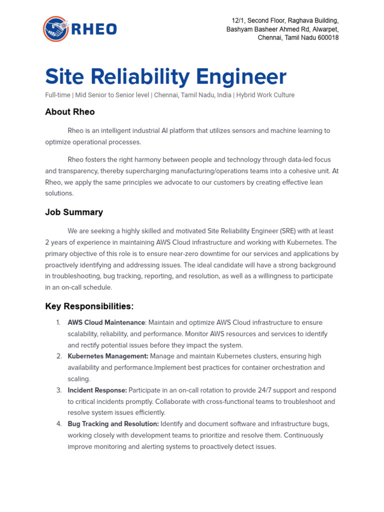 Site Reliability Engineer Role | PDF | Cloud Computing | Computing