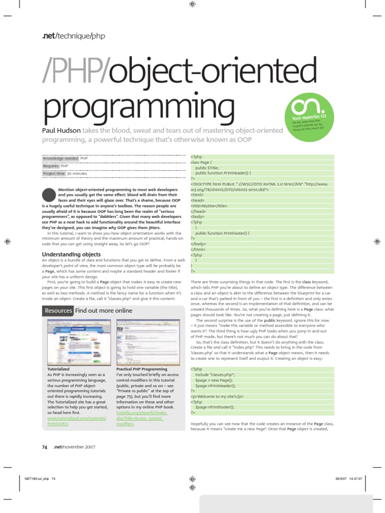 Object-Oriented Programming: Paul Hudson | PDF | Class (Computer ...