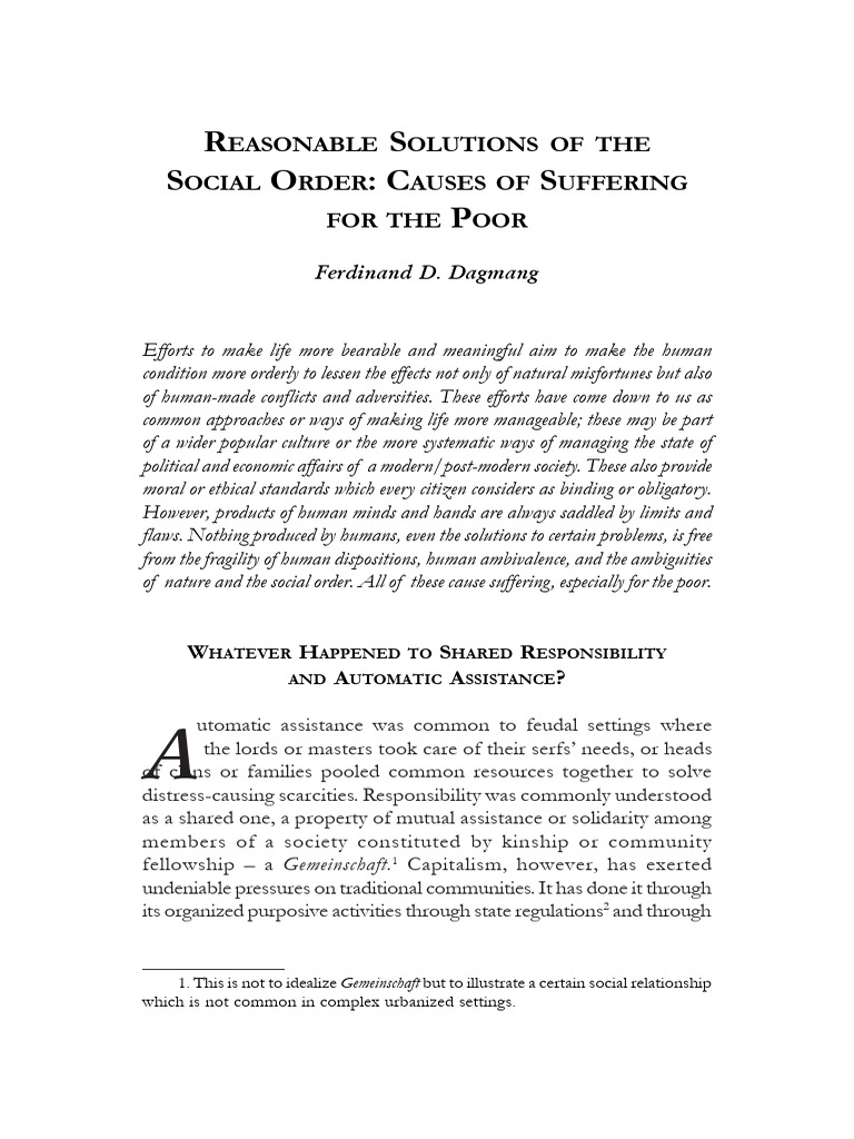 Causes of Suffering of the Poor | PDF | Reason | Compassion