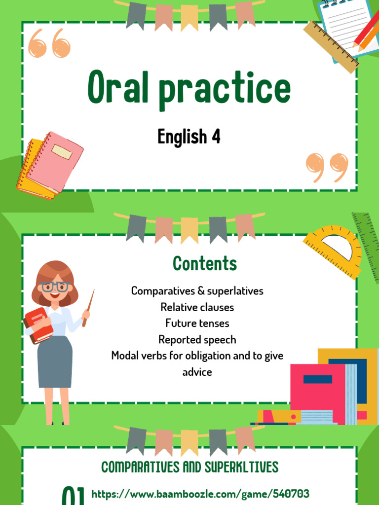 English 4 - Oral Practice 1 | PDF | English Language | Syntax