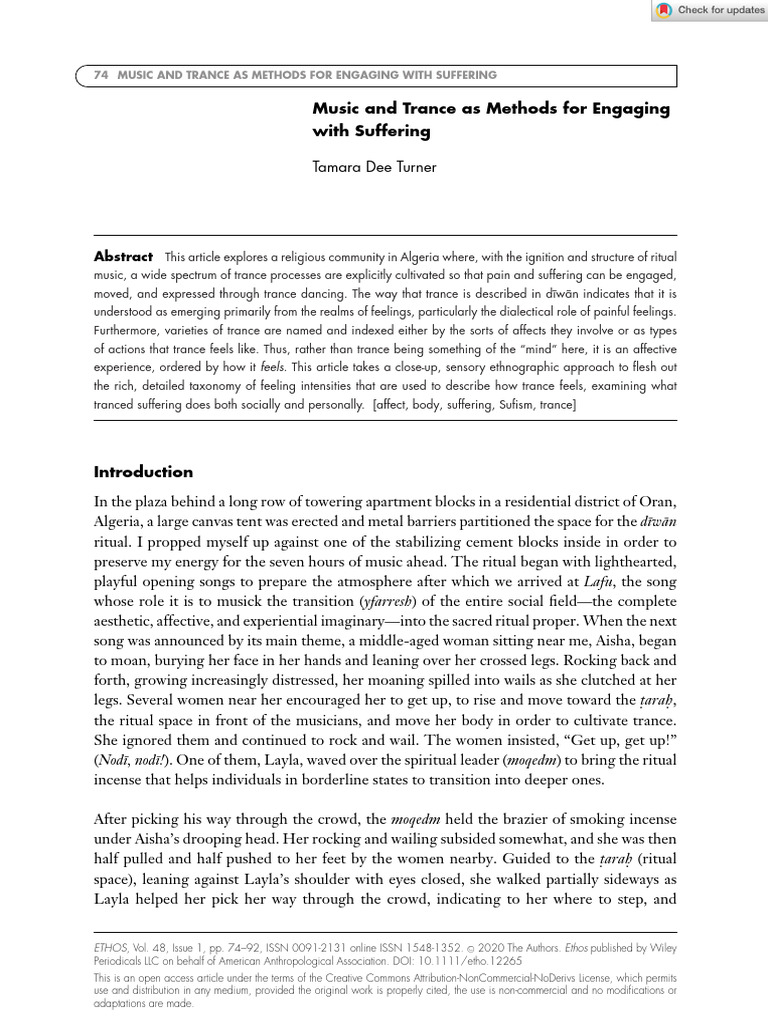 Music and Trance As Methods For Engaging With Suffering | PDF | Trance ...