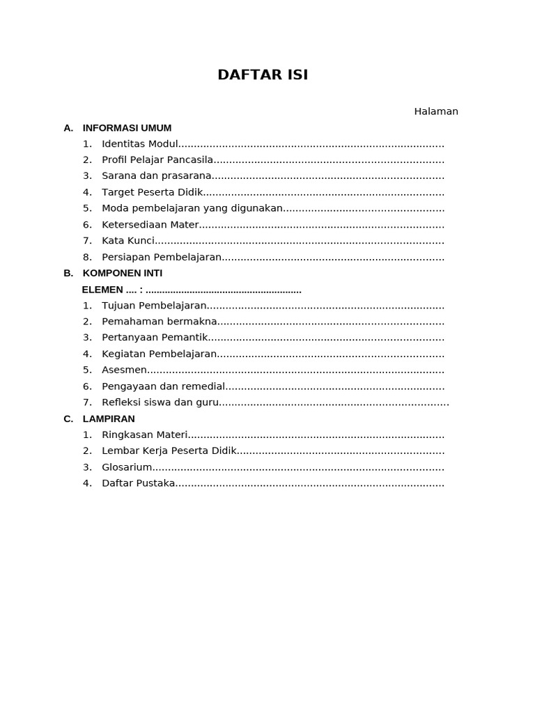 Template Modul Ajar | PDF