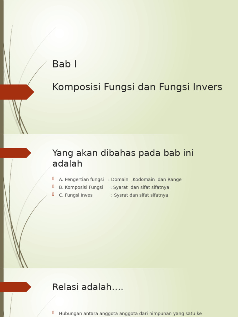 Bab I.Komposisi Fungsi dan Fungsi Invers | PDF