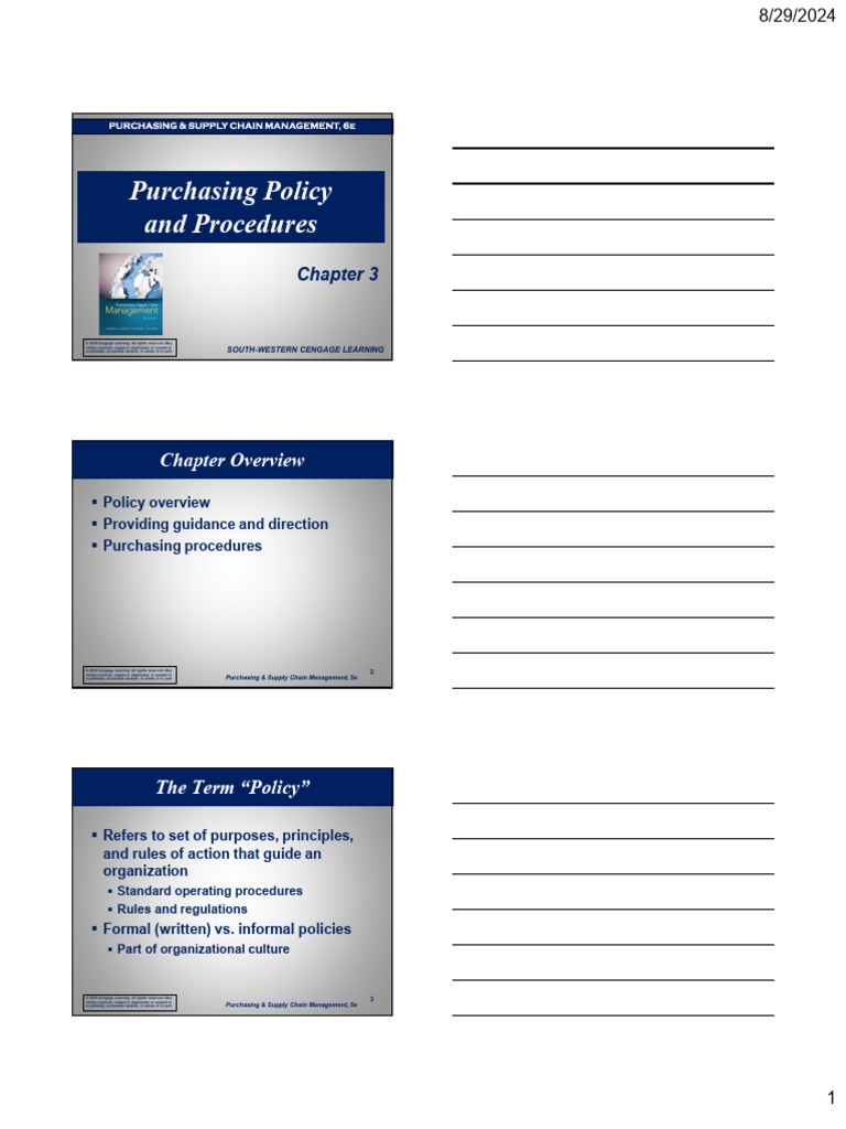 Purchasing Policy and Procedures Guide | PDF | Supply Chain | Procurement