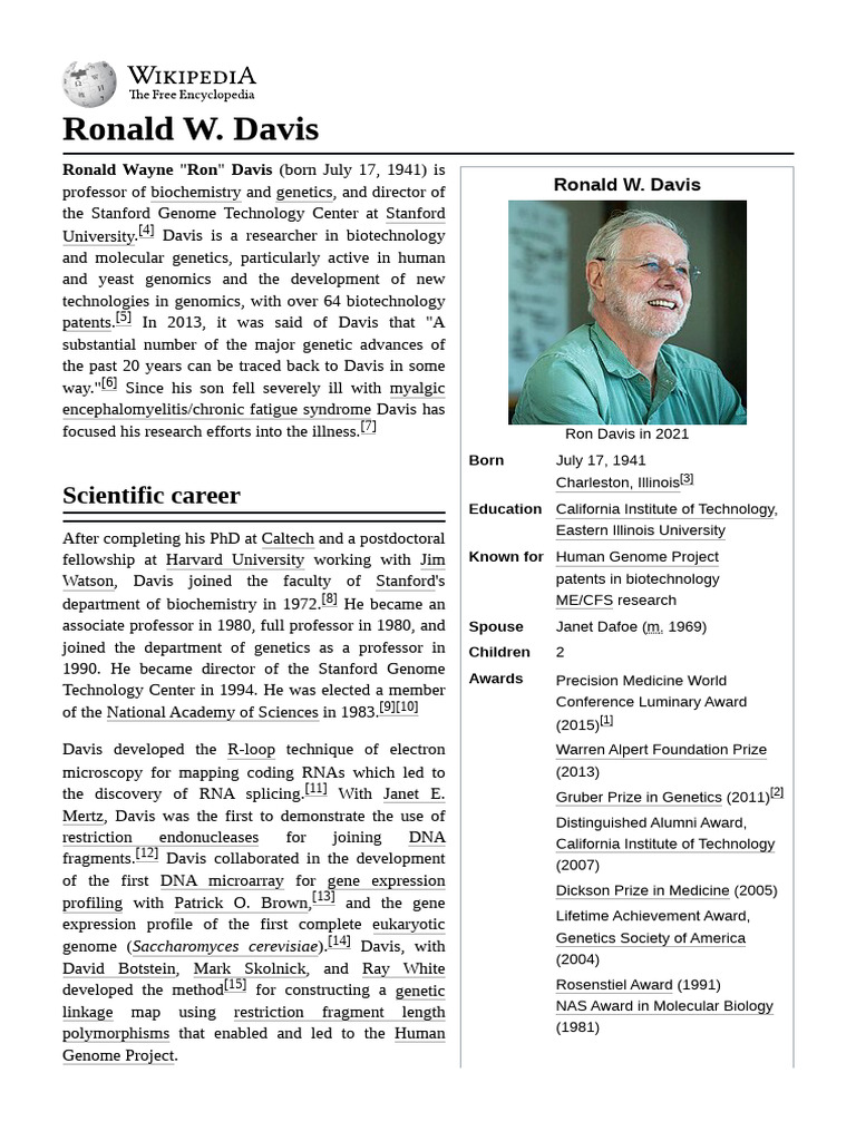 Ronald_W._Davis | PDF | Molecular Biology | Genetics