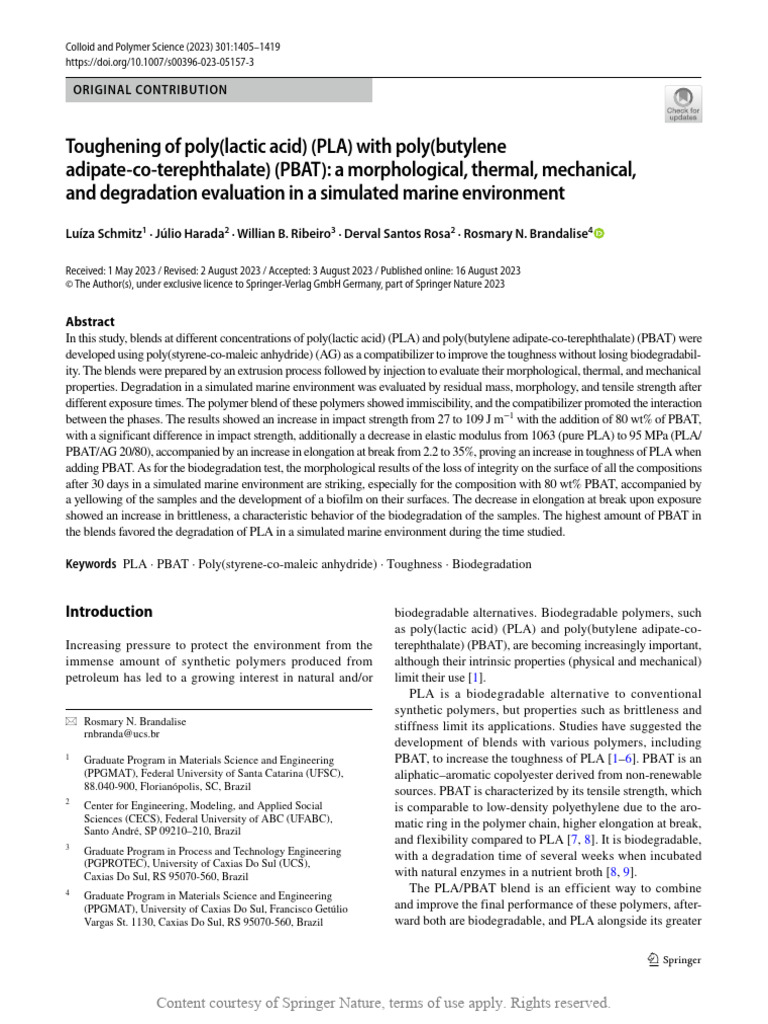 Toughening_of_polylactic_acid_PLA_with_polybutylen | PDF | Differential ...