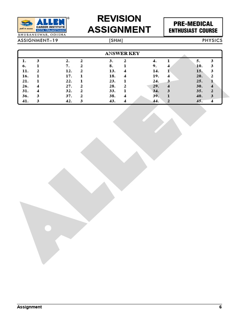 Ra-19-Phy Med SHM FC Key | PDF