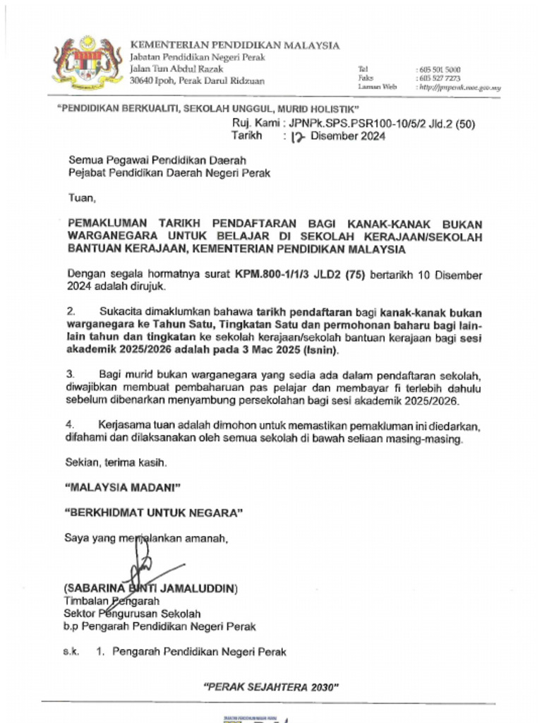 Pmklumn Trikh PNDFTRN BG KNK KNK BKN Warganegara Utk BLJR Di SKLH | PDF