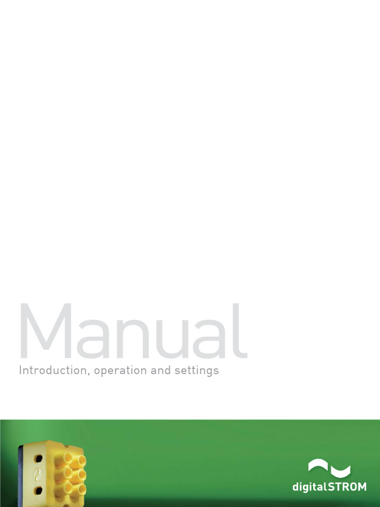 DigitalSTROM Manual, Introduction, Operation and Settings | PDF ...