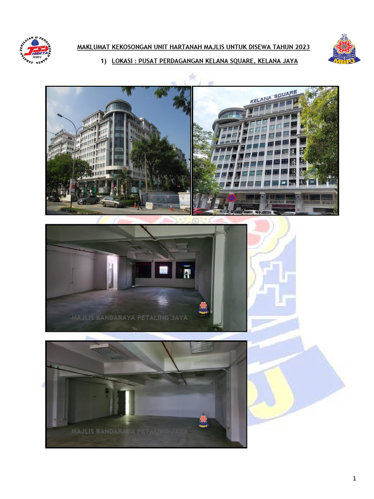 3.10.2023-Iklan Unit Komersial MBPJ Untuk Disewakan Tahun 2023 | PDF