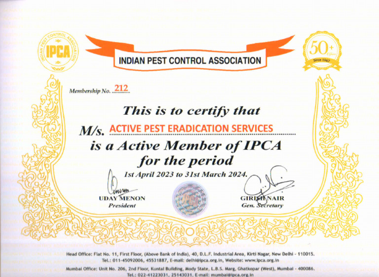 IPCA Certificate 23-24 | PDF